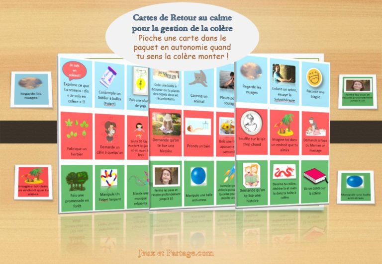 Les cartes de retour au calme pour gérer la colère ! | Jeux et partage
